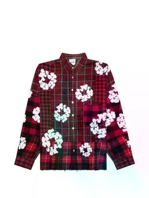 Readymade X Denim Tears Floral-embroidered Checked Shirt - Red