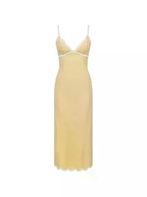 REFORMATION Sara Linen Midi Dress - Yellow