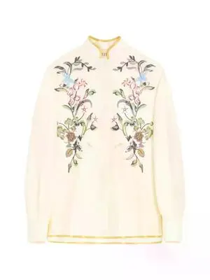 Valentino Garavani Floral-embroidery Shirt - Neutrals