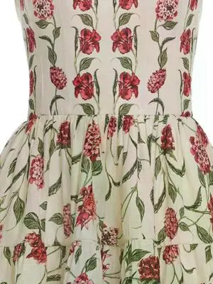 Agua Bendita Floral-print Mini Dress - Neutrals