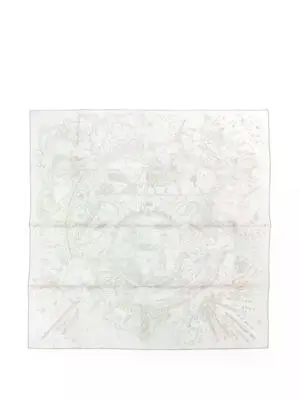Hermès 2000-2026 Please Hold The Line Silk Scarf 90 Scarves - White