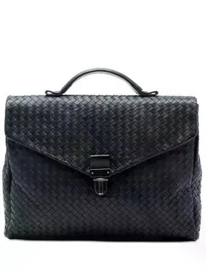 Bottega Veneta 2012-2026 Nappa Intrecciato Briefcase Business Bag - Black