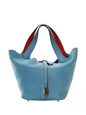 Hermès 2019 Clemence And Swift Picotin Lock 22 Eclat Handbag - Blue