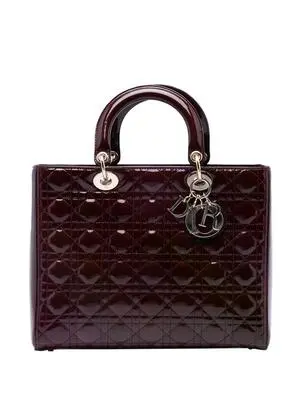 Dior 2013 Large Patent Cannage Lady Satchel - Red