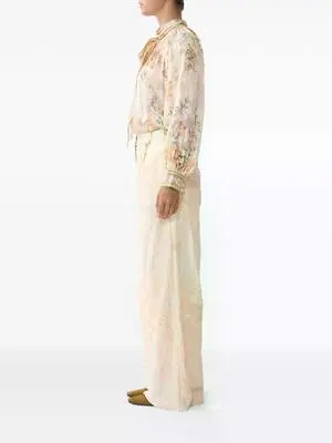 Camilla Floral Print Top - Neutrals