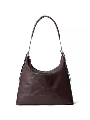 LEMAIRE Belted Shoulder Bag In Glossed Leather - Purple