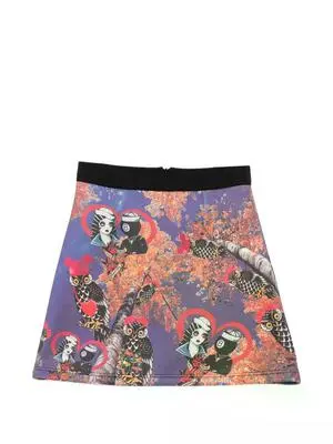 THE ARTISTYLIST Autumn Printed Mini Skirt - Purple