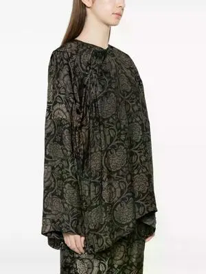 UMA WANG Tanesha Floral Blouse - Black