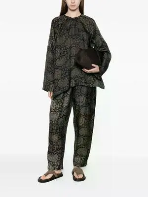 UMA WANG Palmer Floral Trousers - Black