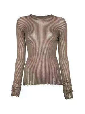 UMA WANG Ribbed Top - Brown