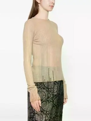 UMA WANG Ribbed Frayed Top