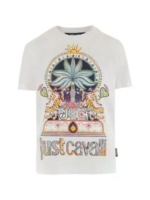 Just Cavalli Short-sleeved Printed T-shirt - White