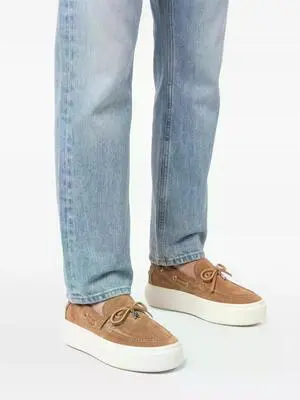 Hogan Tassel-detail Suede Loafers - Neutrals