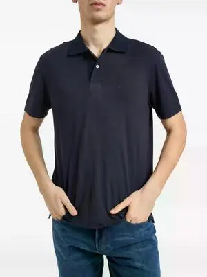 Emporio Armani Logo-embroidery Short-sleeve Polo Shirt - Blue