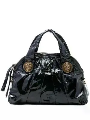 Gucci 2016-2026 Large Patent Hysteria Satchel - Black
