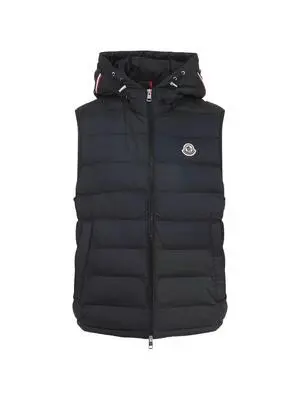 Moncler Quilted Hooded Vest - Blue