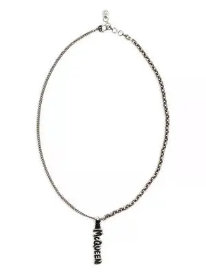Alexander McQueen Logo-pendant Necklace - Silver