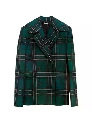 JW Anderson Double-breasted Plaid Bazer - Green