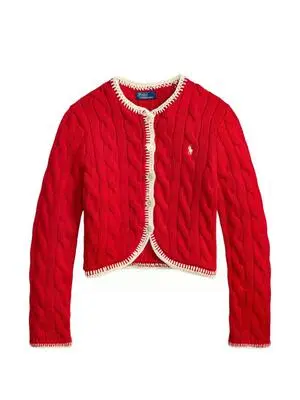 Polo Ralph Lauren Cable-knit Cropped Cardigan - Red