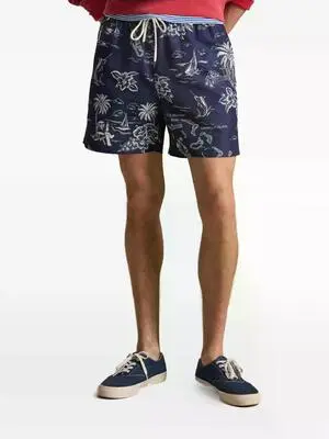 Polo Ralph Lauren Graphic Print Swim Shorts - Blue