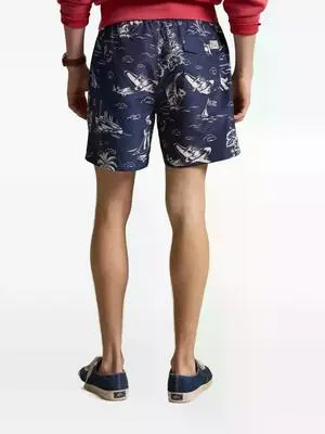 Polo Ralph Lauren Graphic Print Swim Shorts - Blue