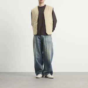 MAISON MARGIELA Light Padded Collarless Gilet - Sand/sand