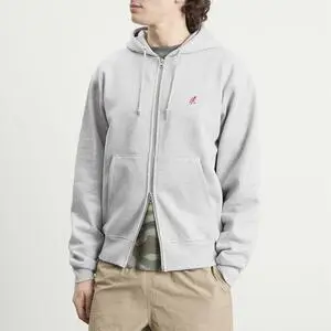 Gramicci One Point Zip Hoodie - Heather Grey