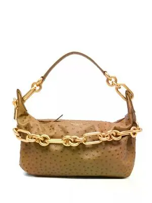 Balmain Chain-strap Leather Shoulder Bag - Brown