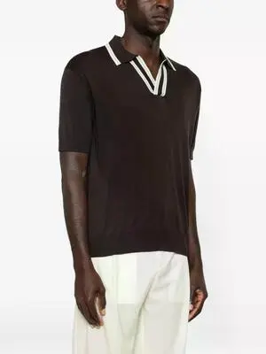 PAOLO PECORA V-neck T-shirt - Brown