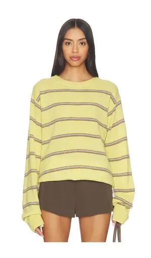 Eterne James Striped Cashmere Sweater Yellow