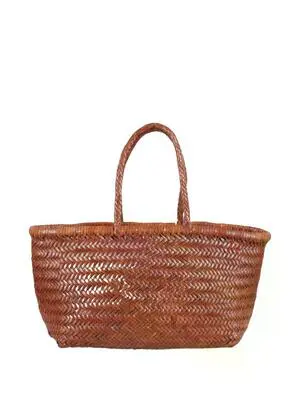 Dragon Diffusion Small Triple Jump Woven-design Tote Bag - Brown