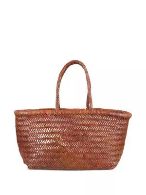 Dragon Diffusion Small Triple Jump Woven-design Tote Bag - Brown