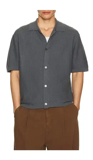 FRAME Button-front Knit Sweater - Grey