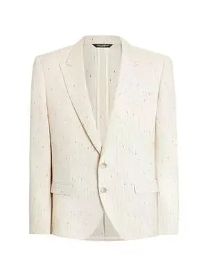 Dolce & Gabbana Single-breasted Pinstripe Finish Jacket - Neutrals