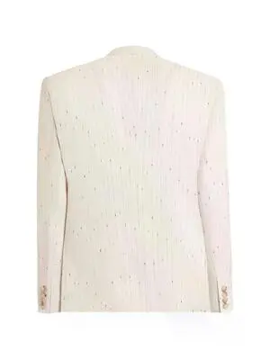 Dolce & Gabbana Single Breasted Pinstriped Finish Jacket - Neutrals