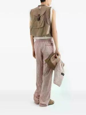 Dolce & Gabbana Crinkled Striped Fabric Vanity Trousers - Pink