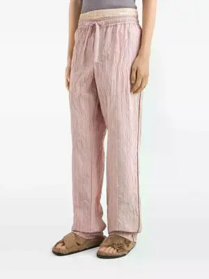 Dolce & Gabbana Crinkled Striped Fabric Vanity Trousers - Pink