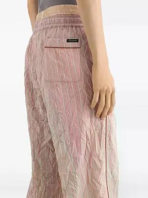 Dolce & Gabbana Crinkled Striped Fabric Vanity Trousers - Pink