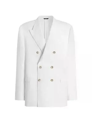 Dolce & Gabbana Double-breasted Taormina Linen Jacket - White