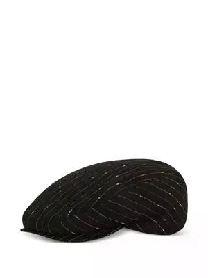 Dolce & Gabbana Pinstripe Viscose Flat Cap - Black