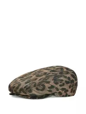 Dolce & Gabbana Leopard-print Jacquard Flat Cap - Brown