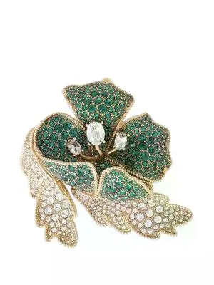 Dolce & Gabbana Flower Brooch With Rhinestones - Gold