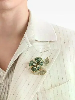 Dolce & Gabbana Flower Brooch With Rhinestones