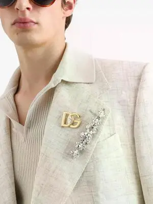 Dolce & Gabbana Rhinestone Logo Brooch