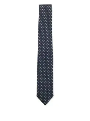 BOSS Patterned Silk Tie - Blue