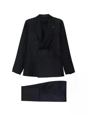 Tagliatore Peak-lapel Double-breasted Suit - Blue