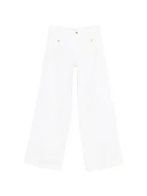 Tommy Hilfiger Button-embellished Denim Trousers - White