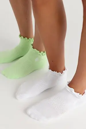Free People Ruffle Sneaker Sock 2-pack - Light Green