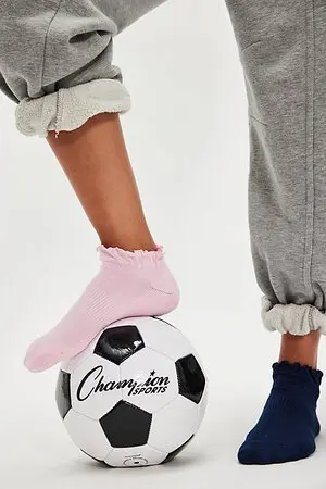 Free People Ruffle Sneaker Sock 2-pack - Pink/midnight