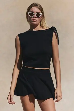 Free People Fran Sweater Skort Set - Black